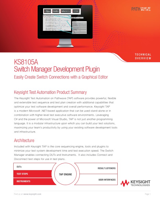 KS8105A Switch Manager Development Plugin - Tech Overview PDF Asset Page | Keysight